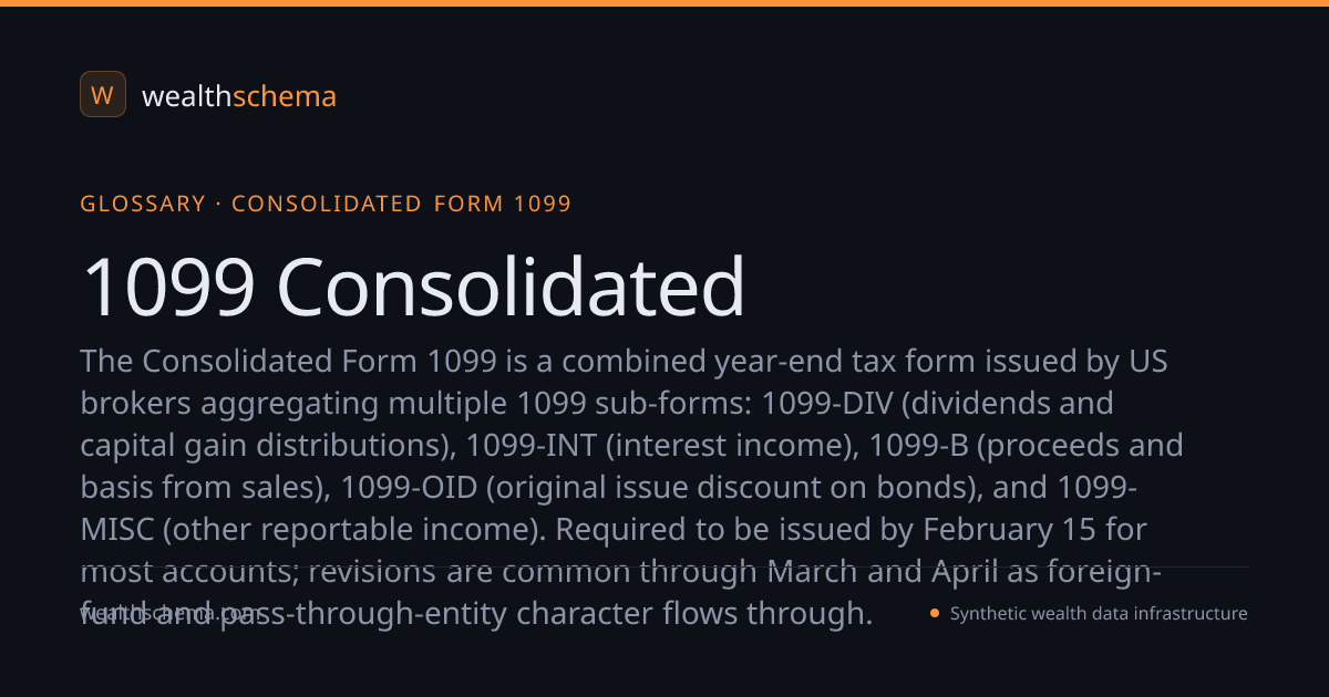1099 Consolidated — Glossary | WealthSchema